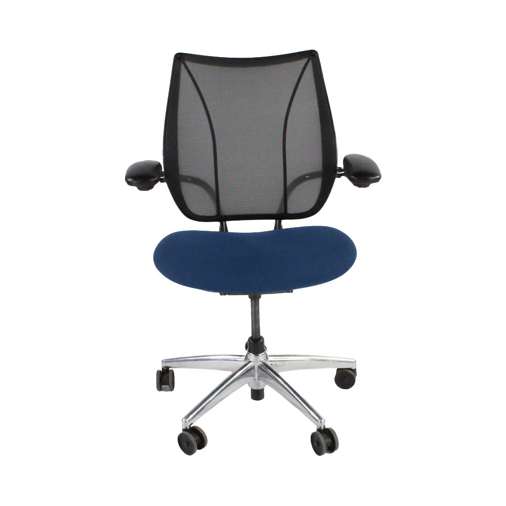 Humanscale: Liberty Bureaustoel in blauwe stof/aluminium frame - Gerev