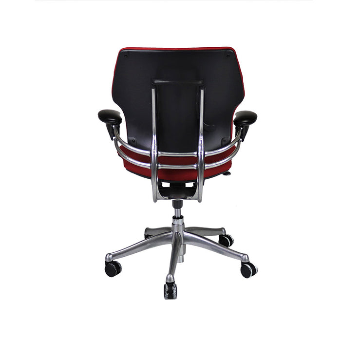 Humanscale: Freedom Task Chair with Aluminium Frame in Red Fabric - Re
