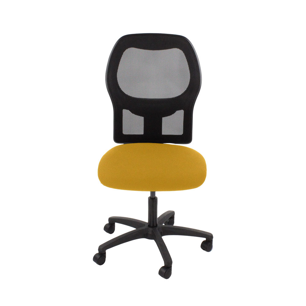 Ahrend: 160 Type Task Chair in Yellow Fabric Without Arms - Refurbishe