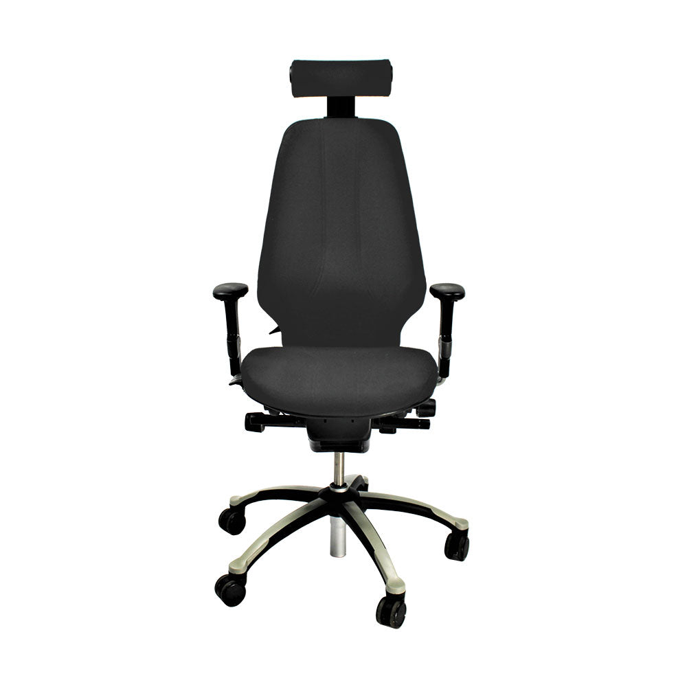 RH Logic: 400 High Back Office Chair with Headrest - Grey Fabric - Ref