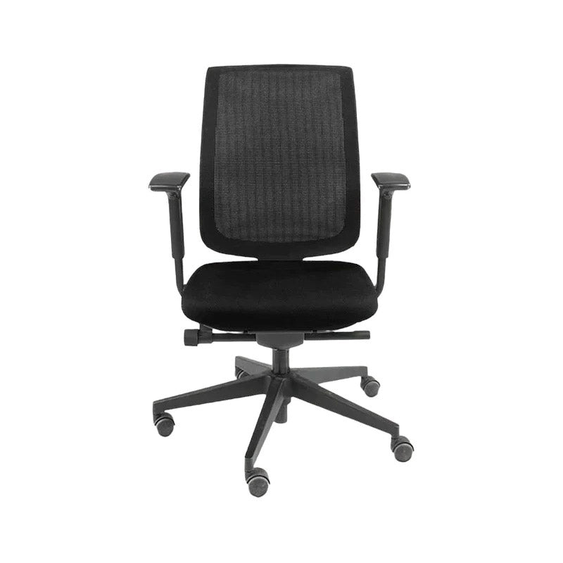 Steelcase: Reply Office Chair with Mesh Back in Black Fabric - Refurbi