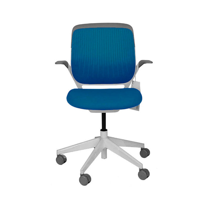 Steelcase: Cobi Meeting Chair with White Frame in Blue Fabric ...
