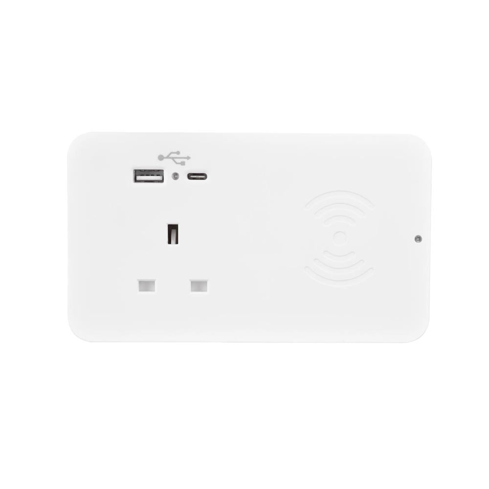 Rectangular Ion Duo Power Module In-desk in White