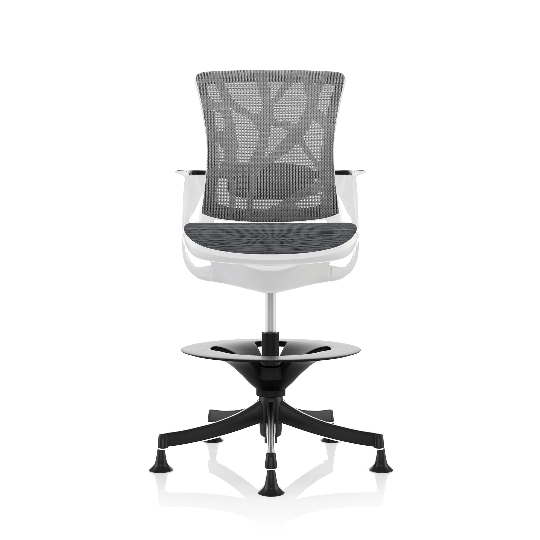 Comfort Seating: Skate Draughtsman Chair in White and Black - Refurbis